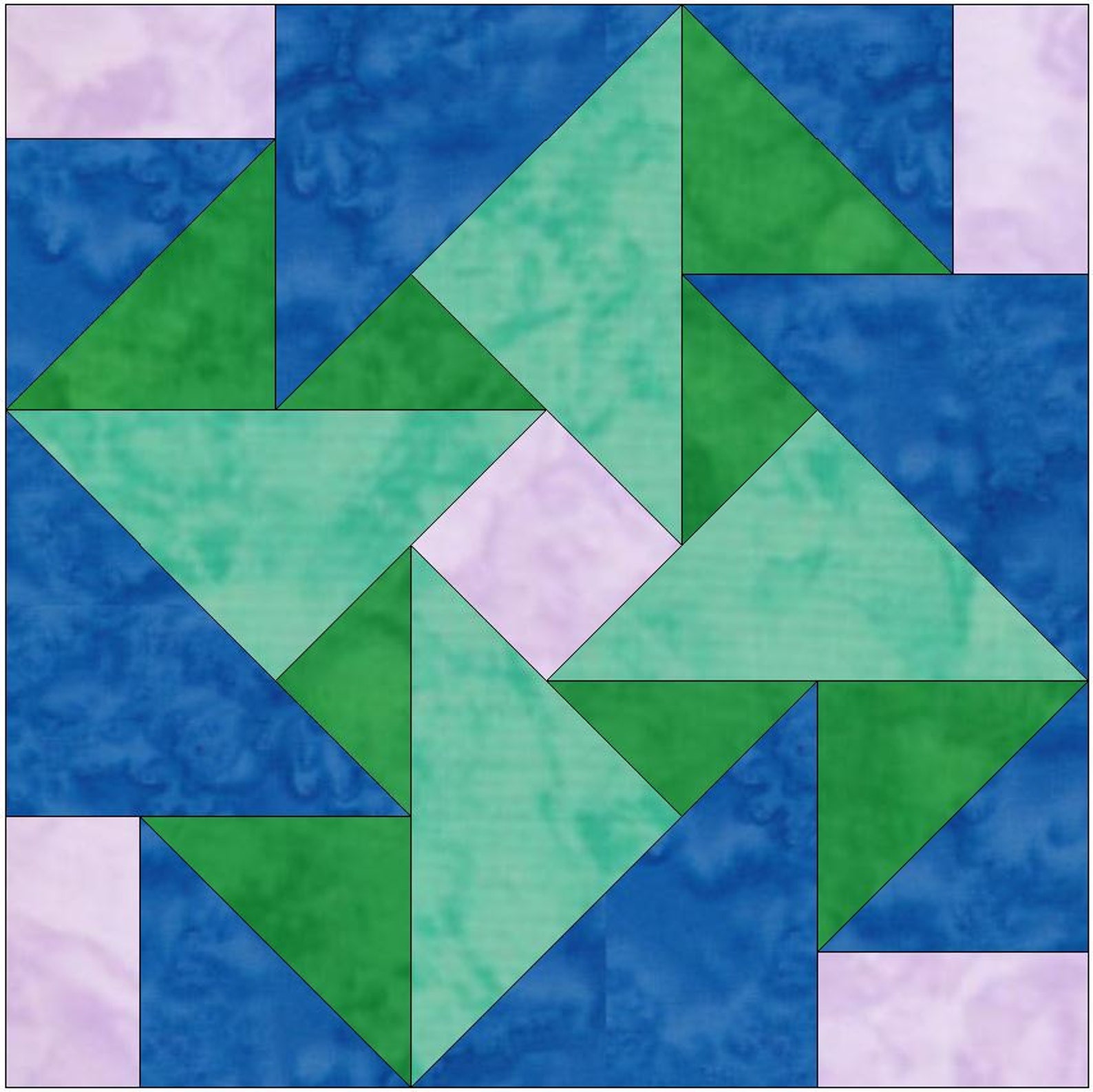 Whirligig Origami Quilt Template 10 Inch Block Pattern PDF - Etsy