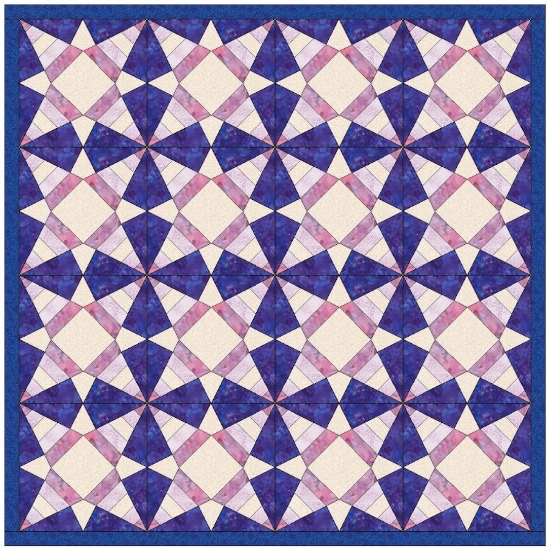 Geometric Star 5 Stripes Quilt Template Quilting Block Pattern PDF - Etsy