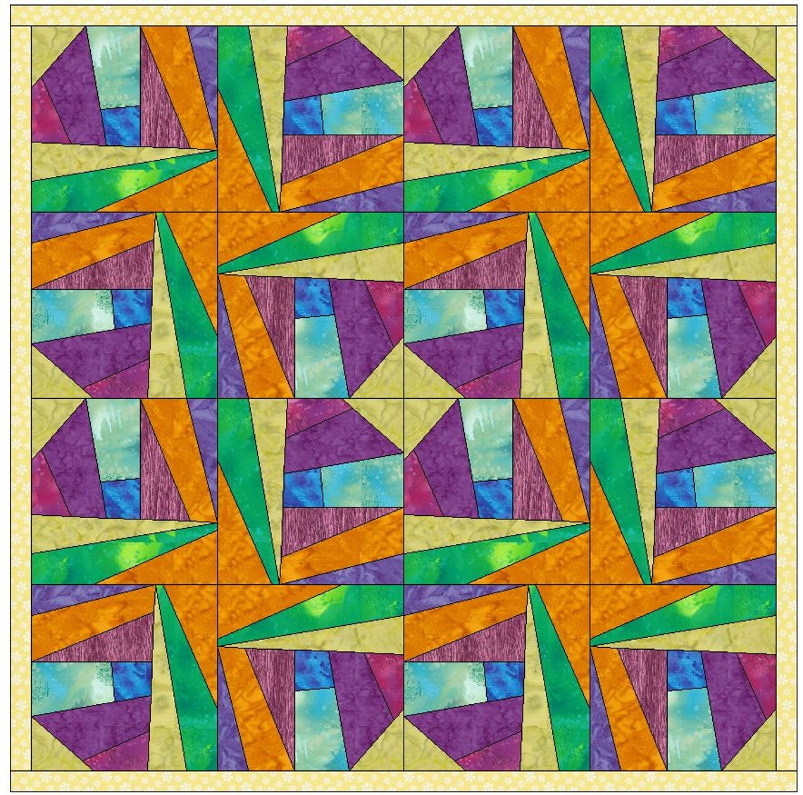 Crazy Patch Quilt 22 Paper Foundation Piece Quilting Block | Etsy