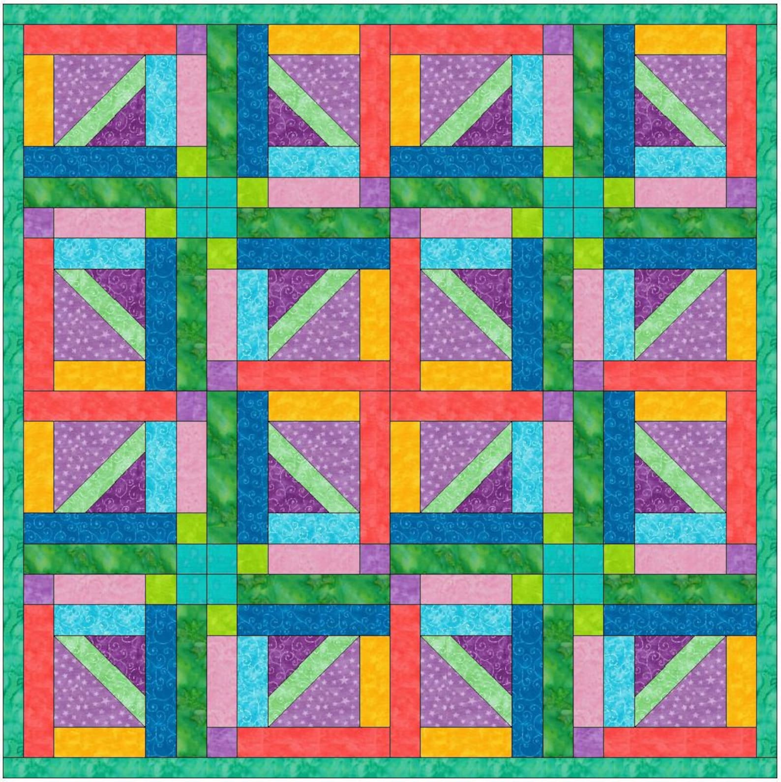 HC Geometric Quilt Block Set of 4 15 Inch Template Quilting - Etsy