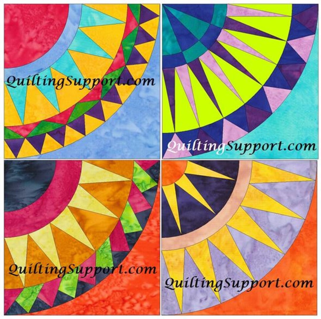 New York Beauty Quilt Set 4 Paper Foundation Piecing Quilting 4 Block ...
