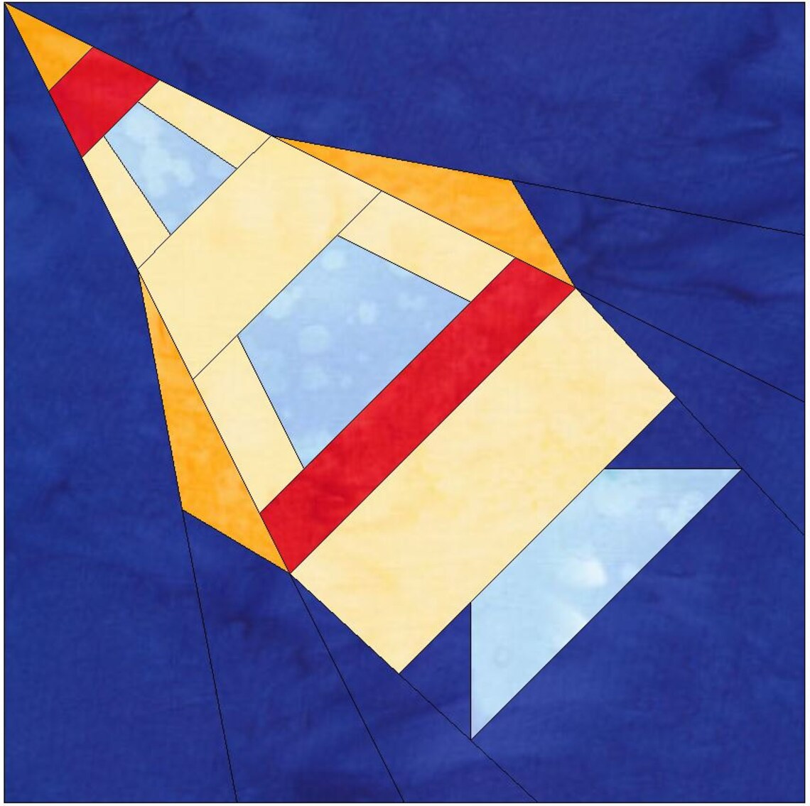 Toy Rocket Ship Quilt 10 Inch Paper Piece Foundation Quilting - Etsy