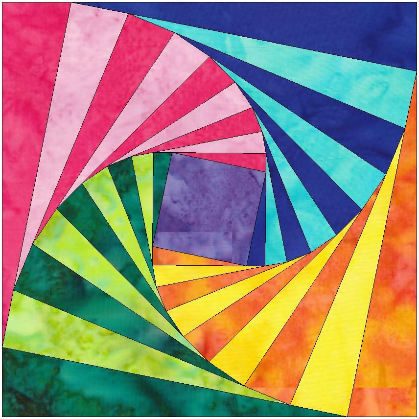 Twisted Rainbow Log Cabin Quilt 4 Paper Piece Foundation - Etsy Canada