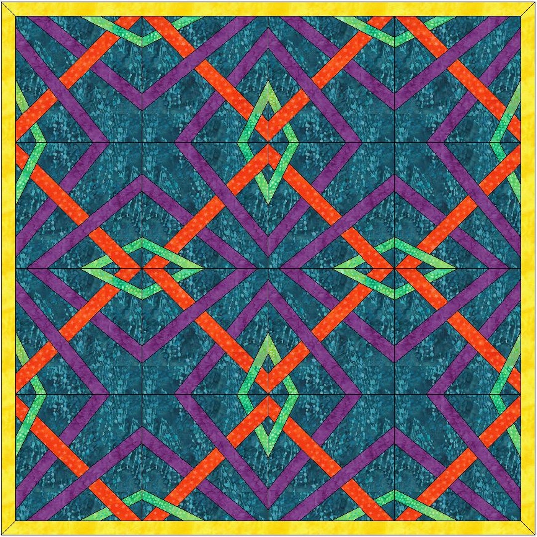 Celtic Diamonds Knot Chain Quilt 6 Inch Template Quilting Block Pattern ...