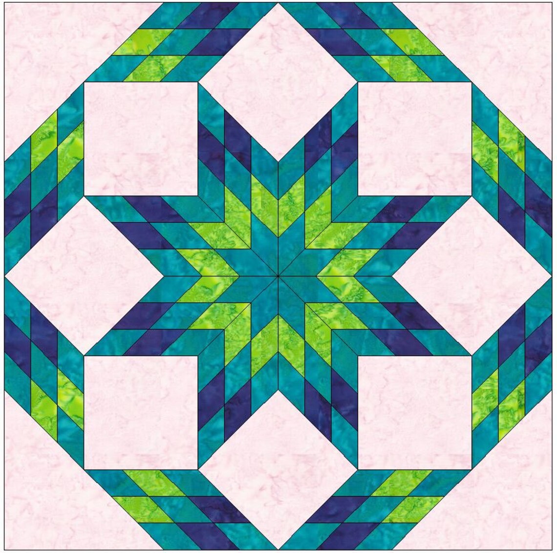 Beautiful Rolling Star 2 Quilt 10 Inch Paper Piece Foundation Quilting ...