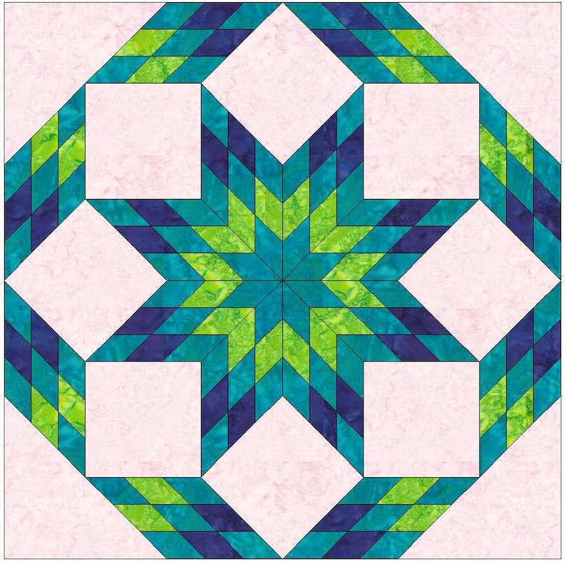 Beautiful Rolling Star 2 Quilt 20 Inch Paper Piece Foundation | Etsy