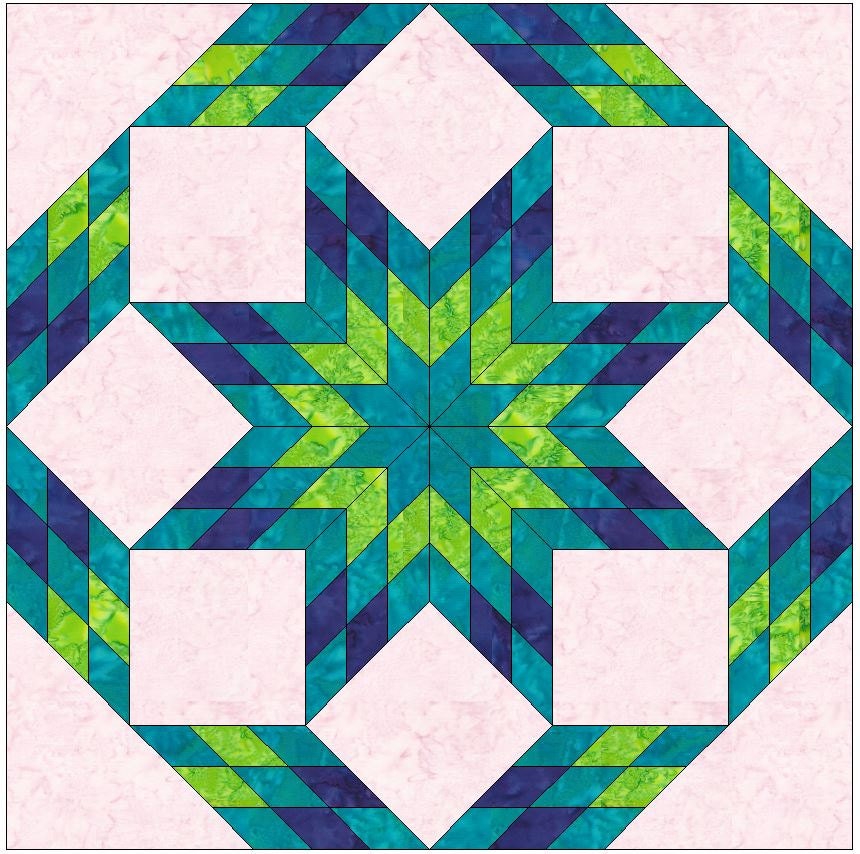 Beautiful Rolling Star 2 Quilt 10 Inch Paper Piece Foundation | Etsy