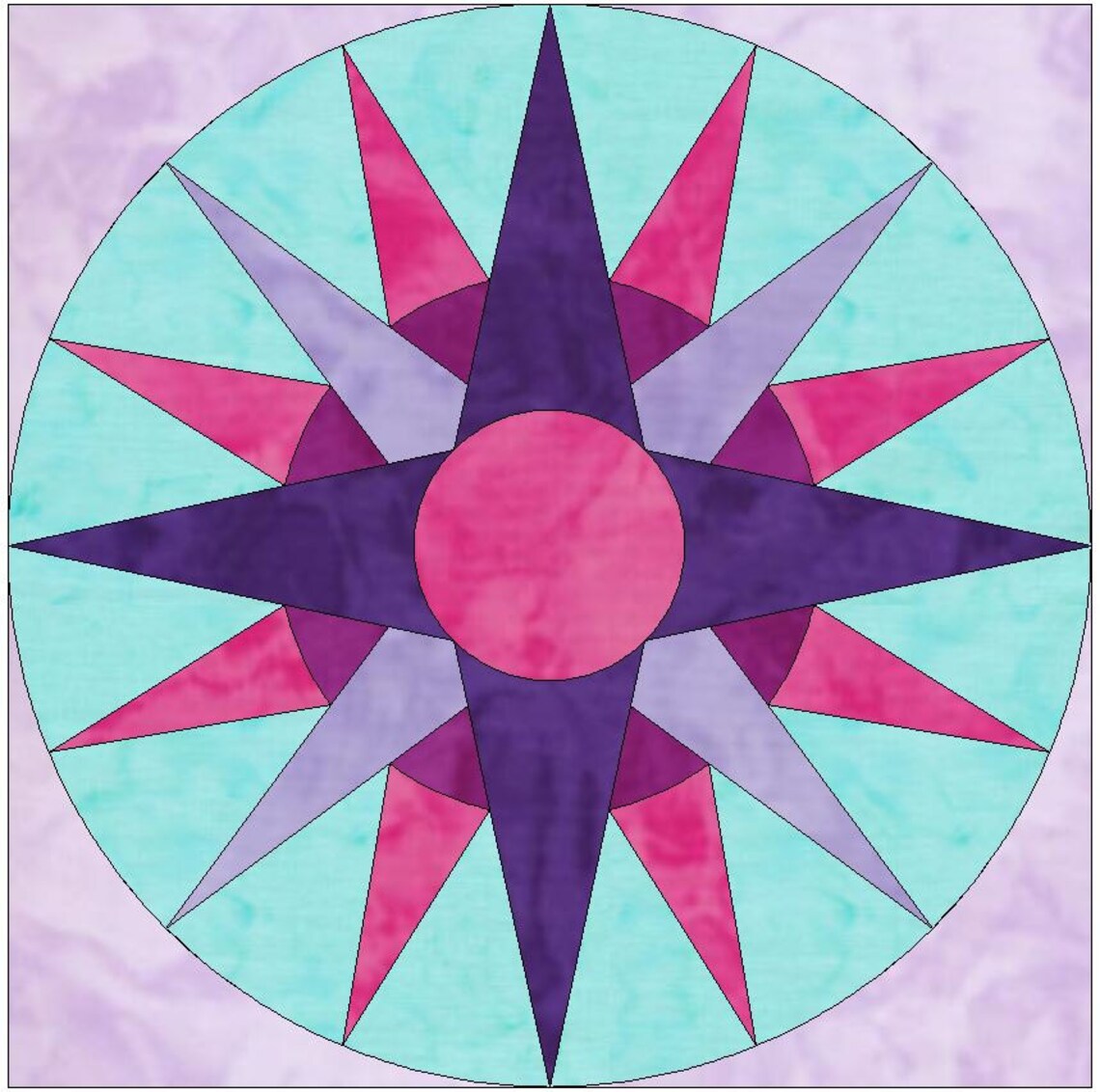 Compass Star Quilt Block Patterns: 15 Inch Paper Piece Set (PDF) - Etsy