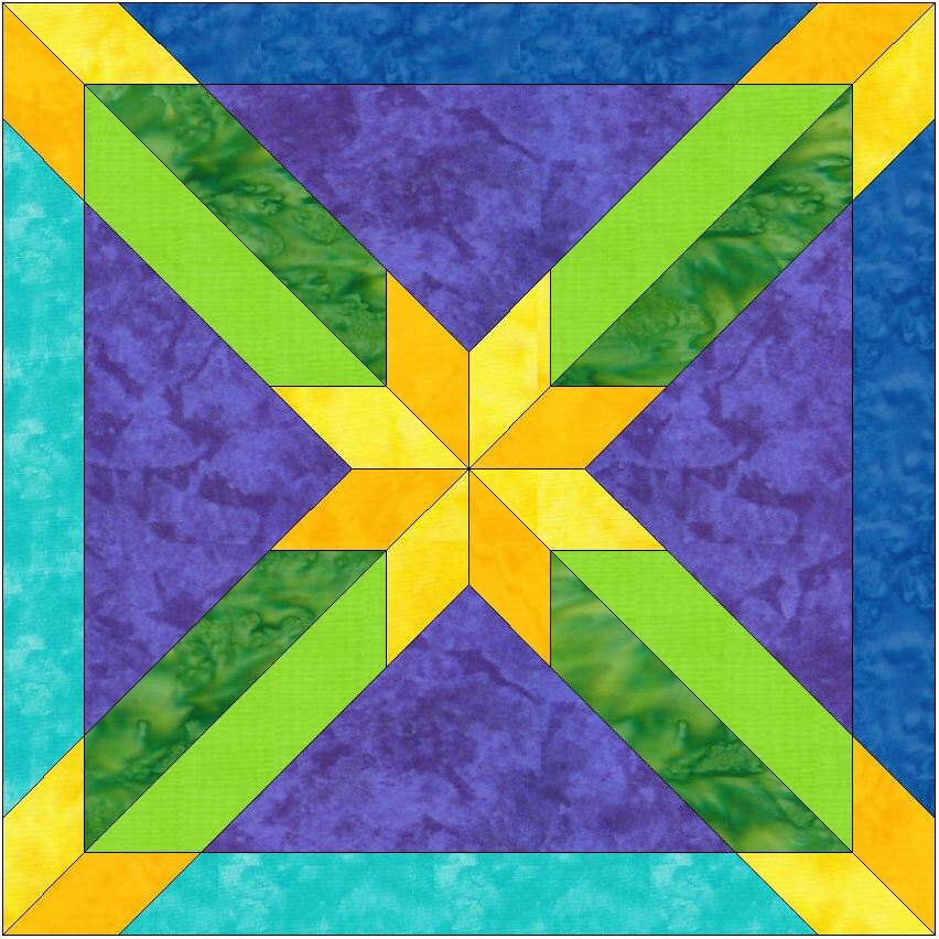 Hunter Star Quilt 15 Inch Block Set of 4 Template Quilting - Etsy