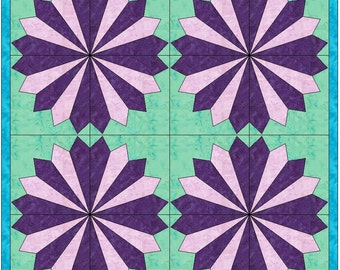 4 Blade Fan Quilt Template Quilting Block Pattern PDF | Etsy