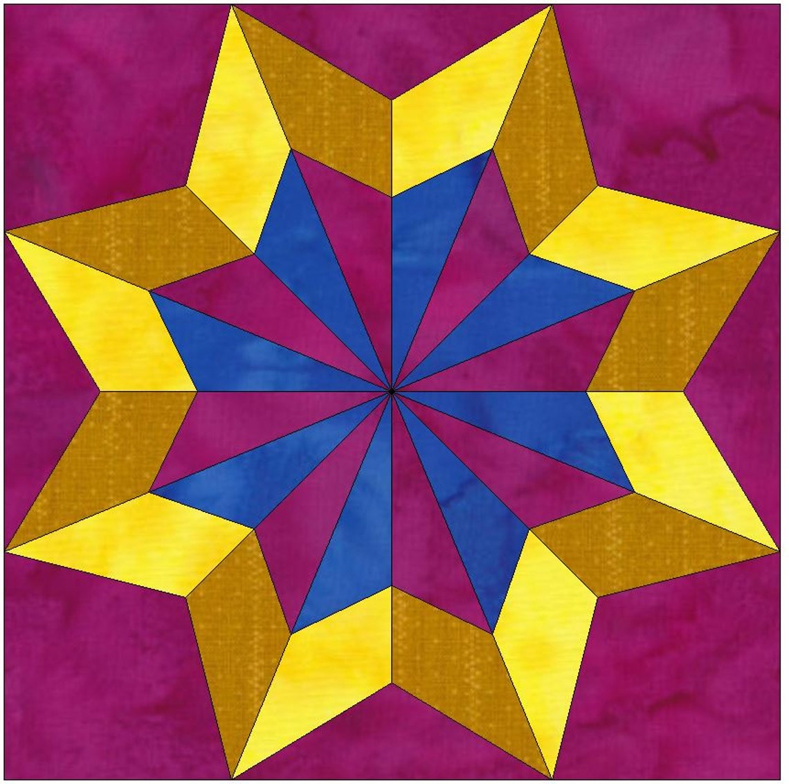 Double Star 2 Template Quilting Block Pattern PDF - Etsy