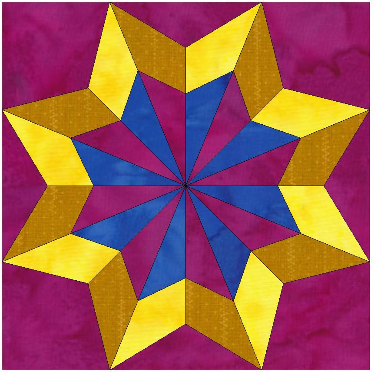 Double Star 2 Template Quilting Block Pattern PDF - Etsy