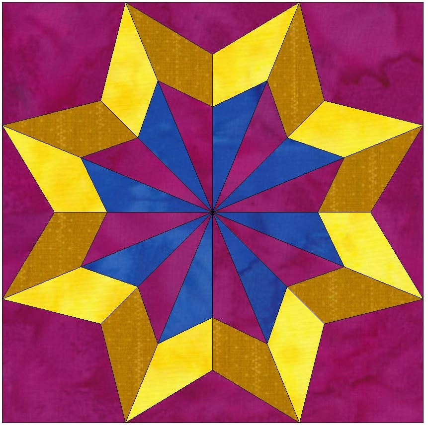 Double Star 2 Template Quilting Block Pattern PDF - Etsy
