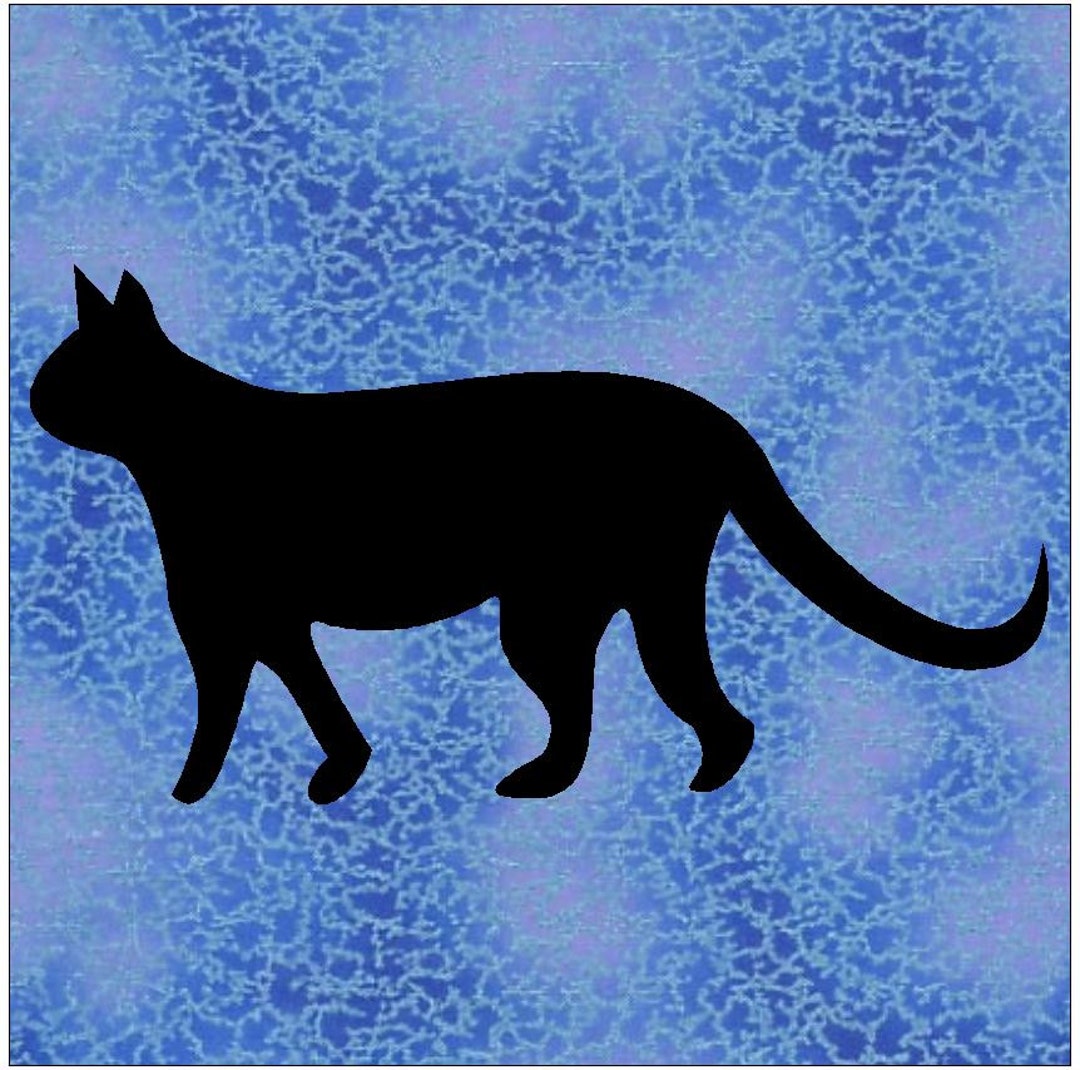 Cat 4 Silhouette Quilt Applique Pattern Design (easy) PDF - Etsy