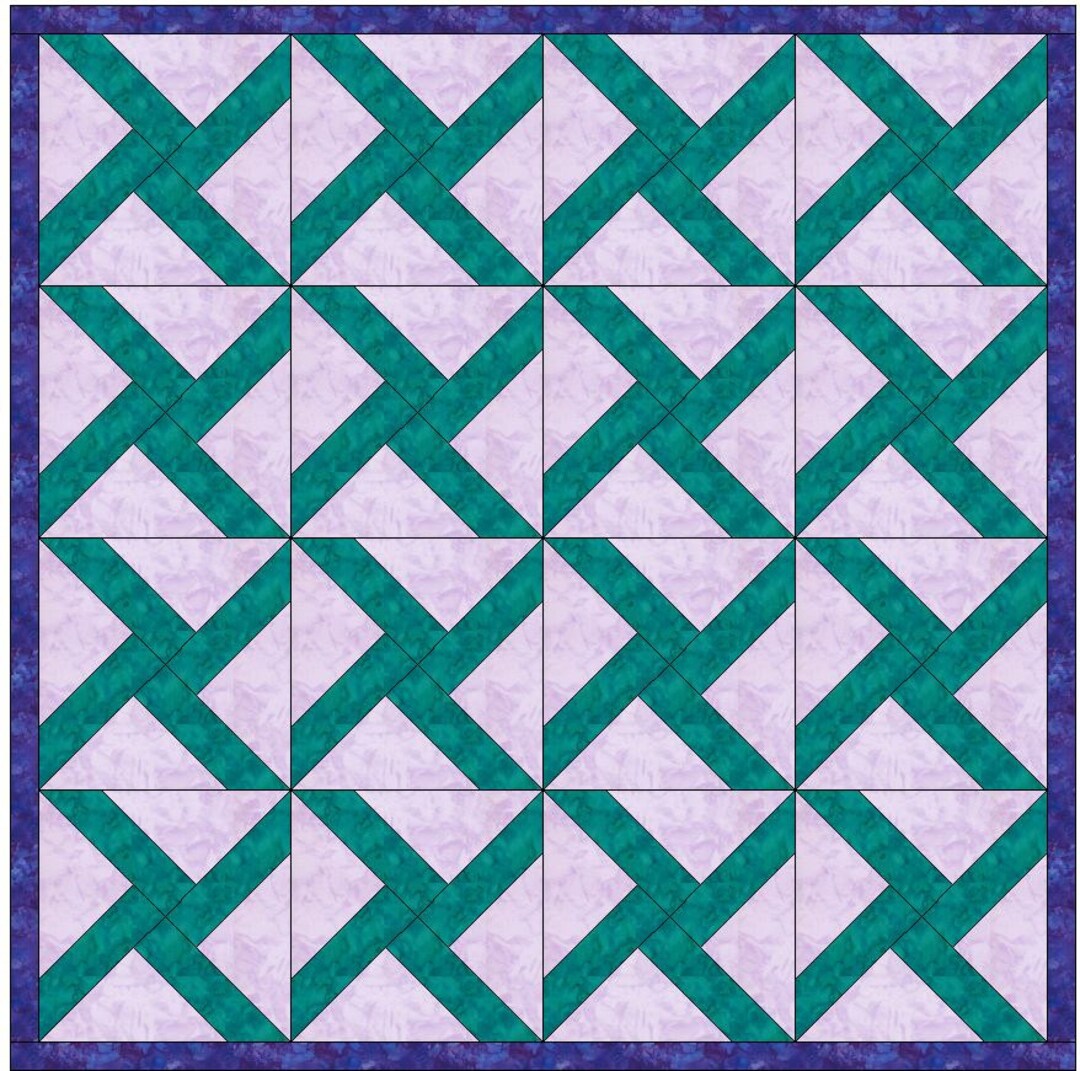 Windmill and Outline Quilt Paper Piece Foundation Quilting Block ...