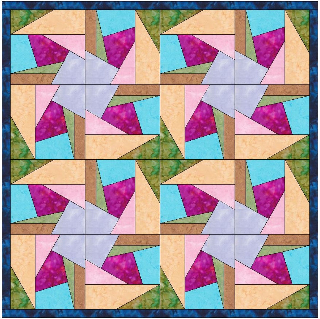 Crazy Patch 15 Quilt Paper Piecing Foundation Piecing Quilting Block ...