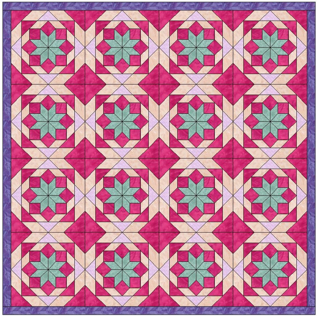 Star and Chains Quilt Template 10 Inch Quilting Block Pattern - Etsy