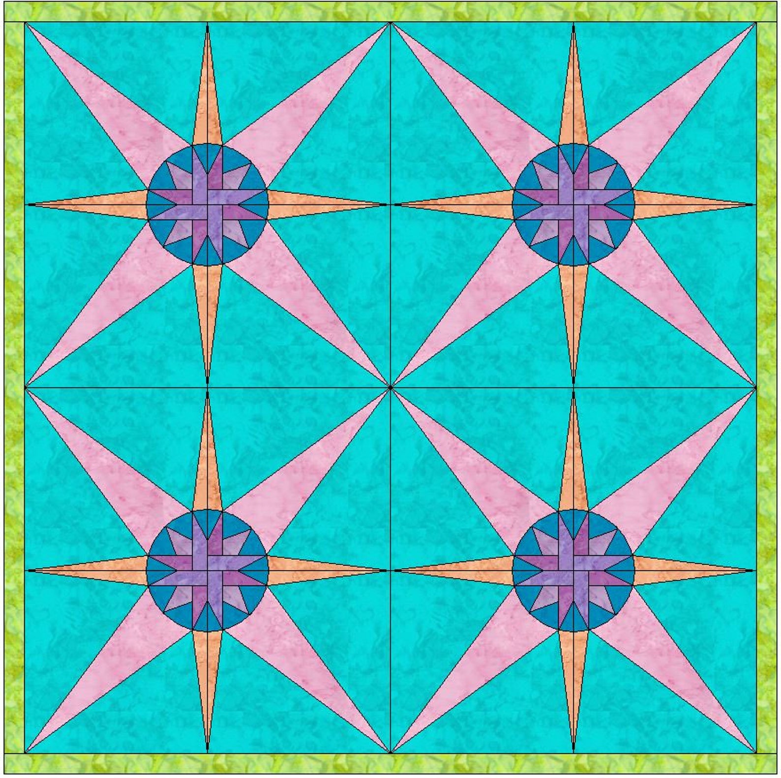 HC Quarter Star 7 Quilt 10 Inch Paper Piece Foundation | Etsy