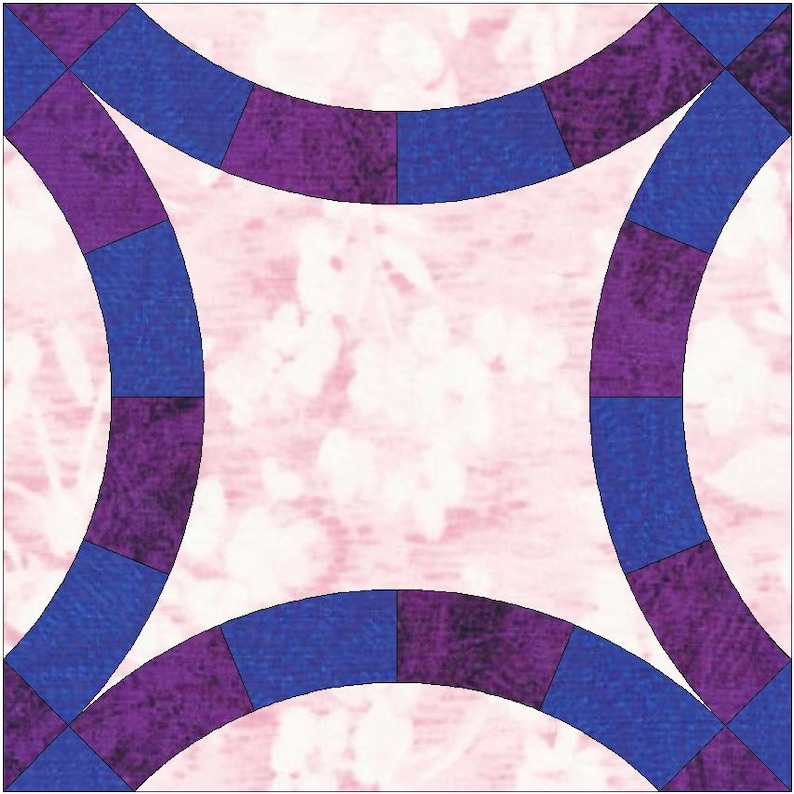 Double Wedding Ring Quilt Block Template Pattern PDF - Etsy
