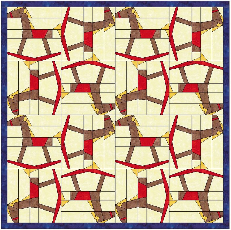 Rocking Horse Quilt 10 Inch Paper Piece Foundation Quilting - Etsy