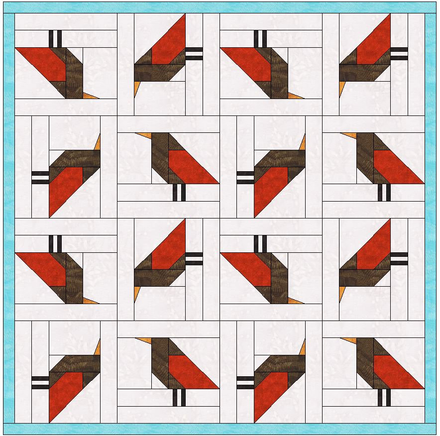 Bird 3 Quilt - 10 Inch Paper Piece Foundation Quilting Block Pattern ...
