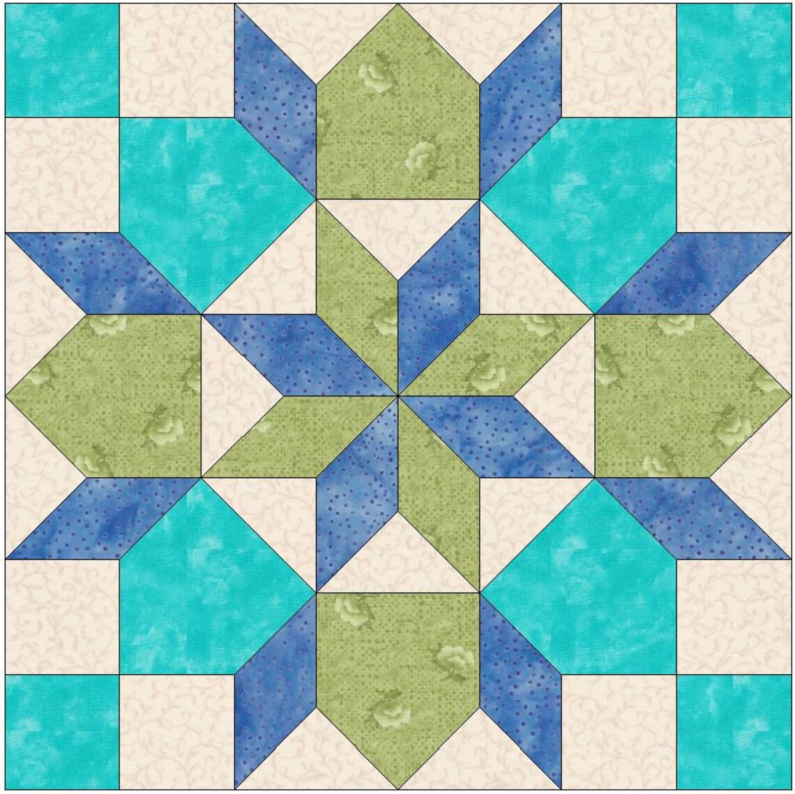Rolling Star 2 Quilt Template Quilting Block Pattern PDF - Etsy