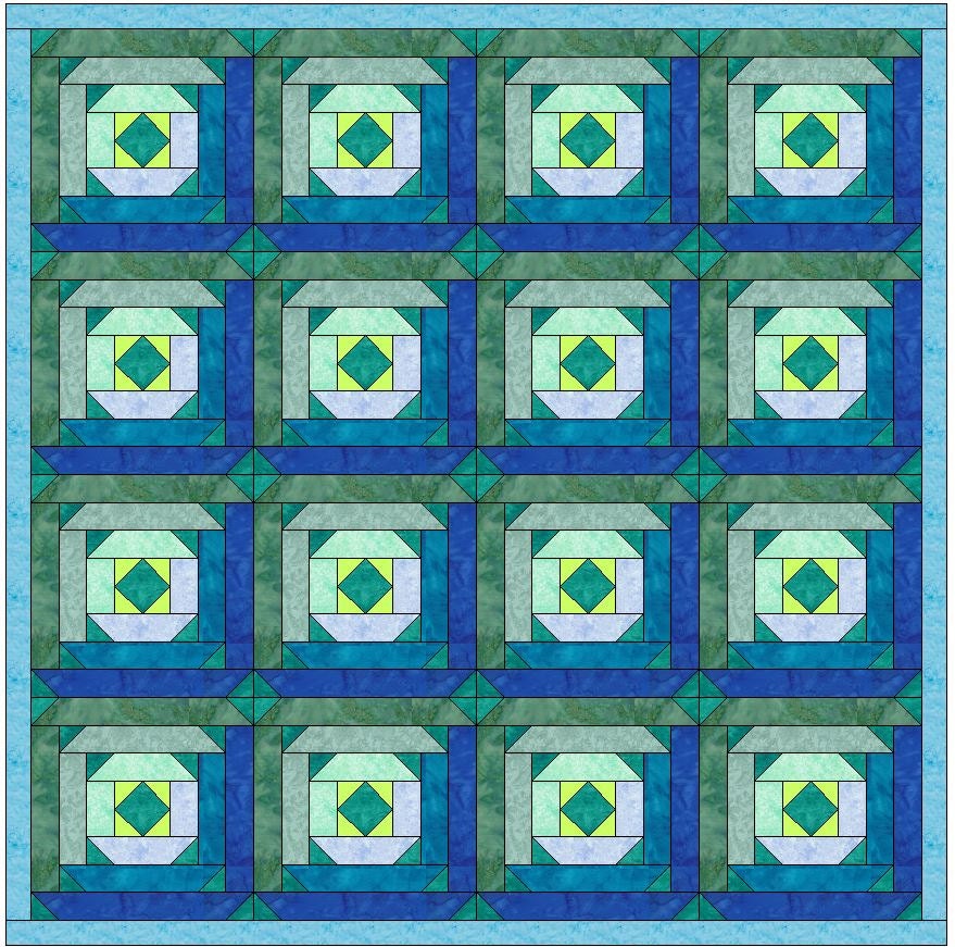 Diamond in a Square Quilt Log Cabin Paper Piece Foundation Quilting ...