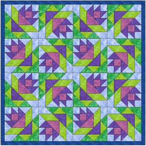 Spring Bloom Quilt 15 Inch Block Paper Template Quilting Block Pattern ...