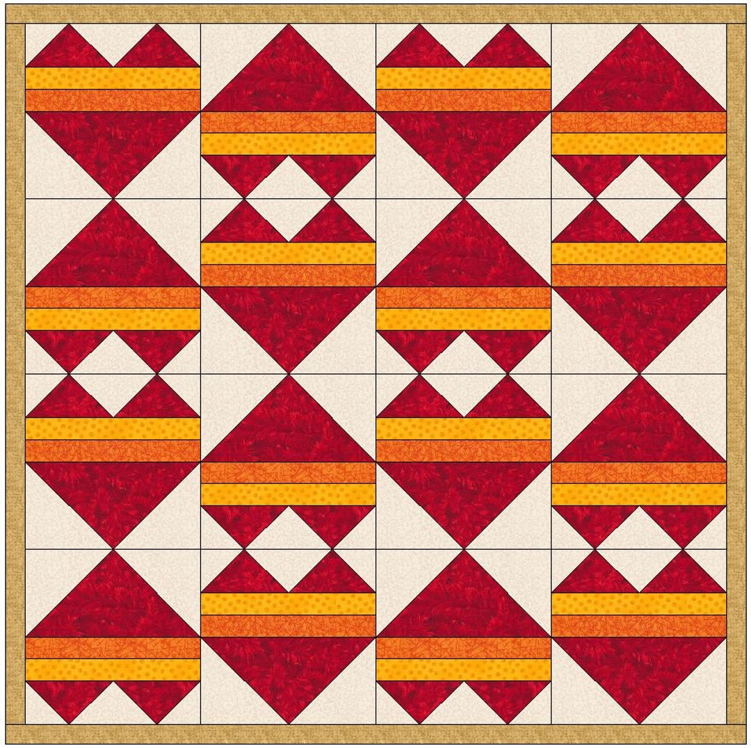 Strip Heart 2 Quilt Paper Piece Foundation Quilting Block Pattern PDF ...