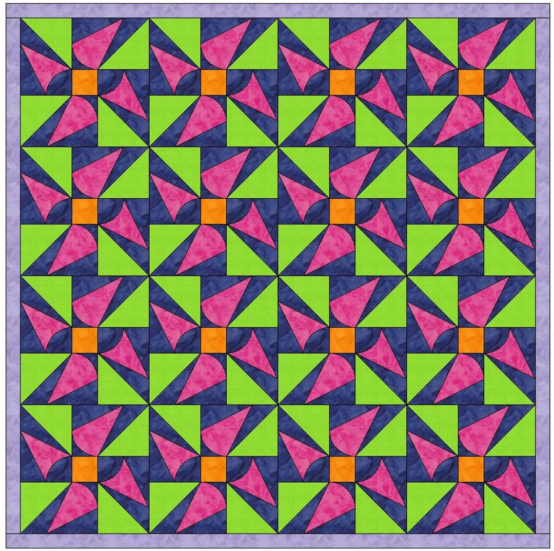 Windmill Quilt Template Quilting Block Pattern PDF - Etsy