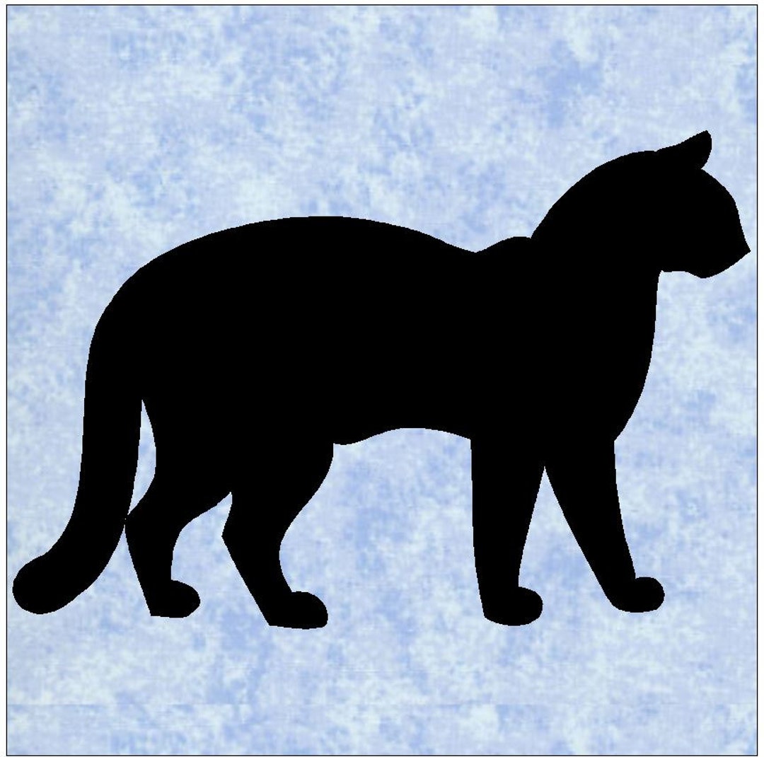 Kitty Cat Silhouette 2 Quilt Applique Pattern Design - Etsy