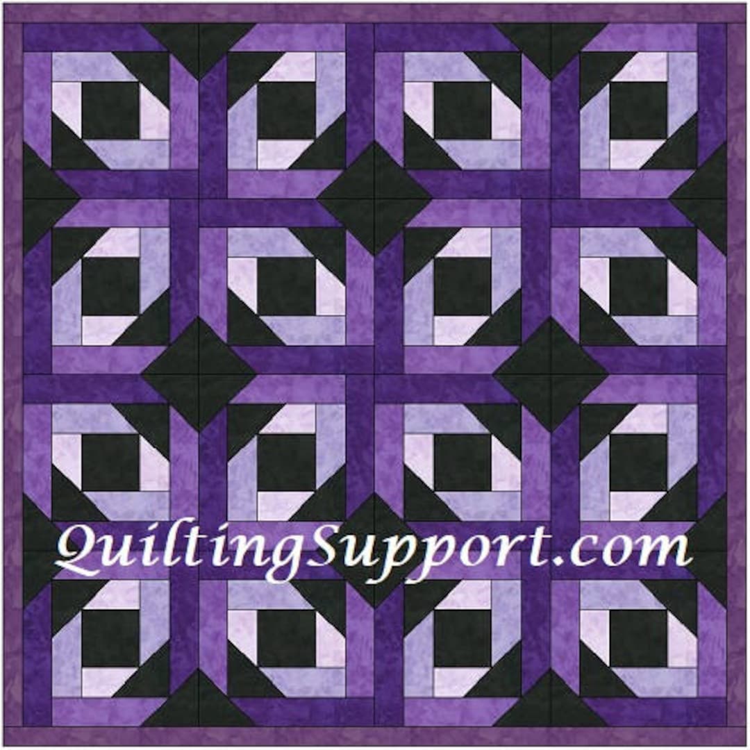 HC Log Cabin Quilt 10 Inch Paper Piece Foundation Quilting Block ...