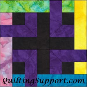 Knot Quilt 10 Inch Block Set of 4 Paper Piece Foundation Quilting Block ...