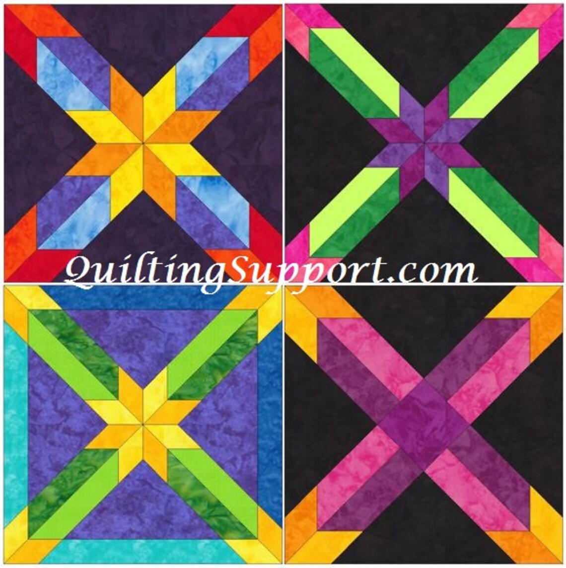 Hunter Star Quilt 15 Inch Block Set of 4 Template Quilting - Etsy