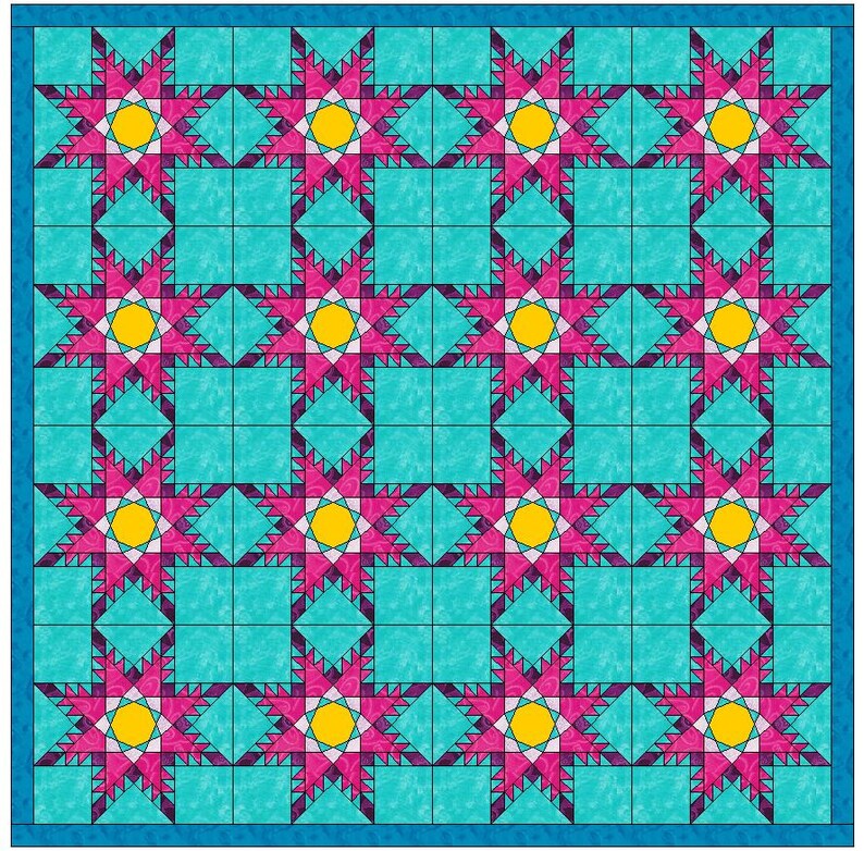 Rolling Feathered Star Quilt Template Quilting Block Pattern PDF - Etsy