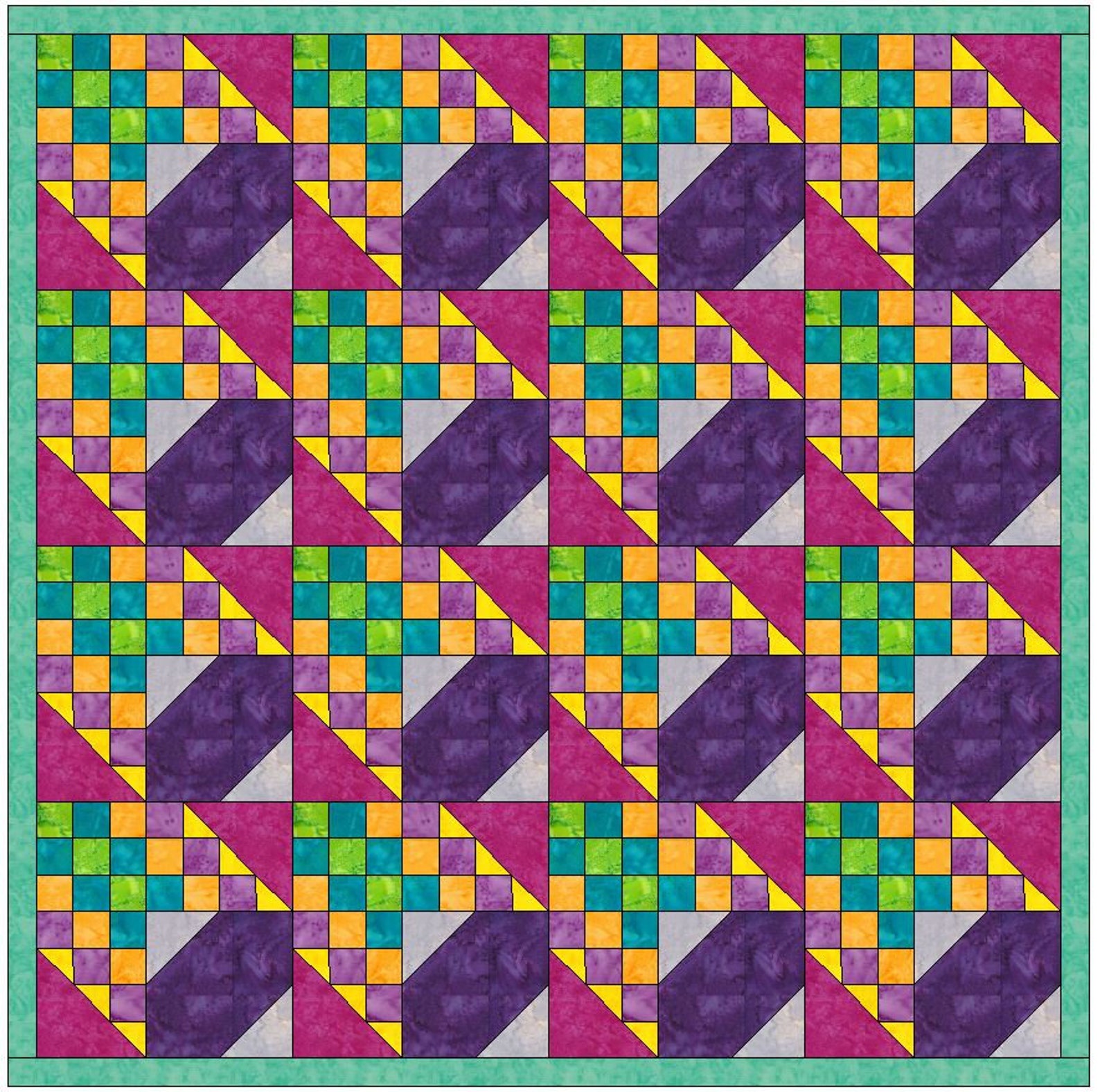 Checkered Past Quilt Template 15 Inch Block Pattern PDF - Etsy