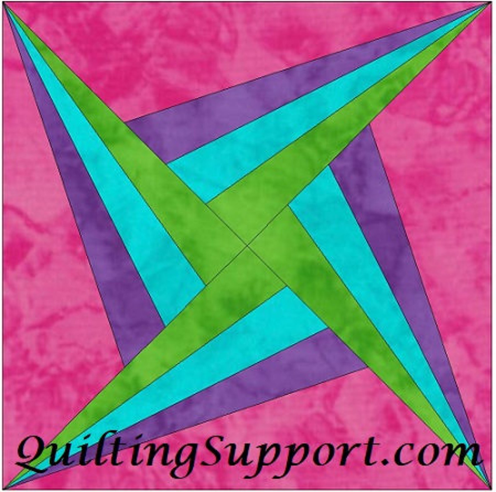 HC Log Cabin Star 2 - 10 Inch Paper Piece Foundation Quilting Block ...