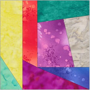 Crazy Block Patch 3 Quilt Paper Piece Foundation 10 Inch Block Pattern ...