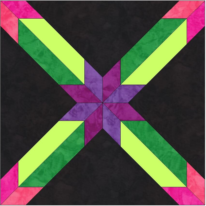 Hunter Star Quilt 15 Inch Block Set of 4 Template Quilting - Etsy