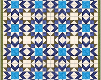 Blueberry Pie Star Quilt 15 Inch Block Paper Template Quilting - Etsy