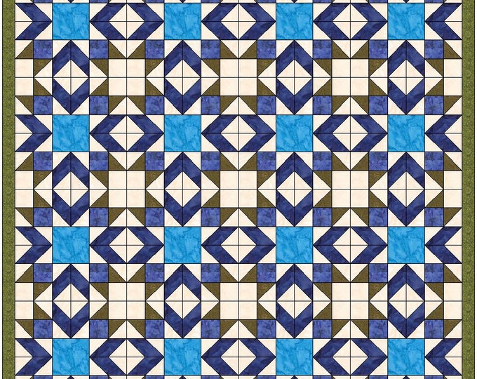 Blueberry Pie Star Quilt 15 Inch Block Paper Template Quilting - Etsy