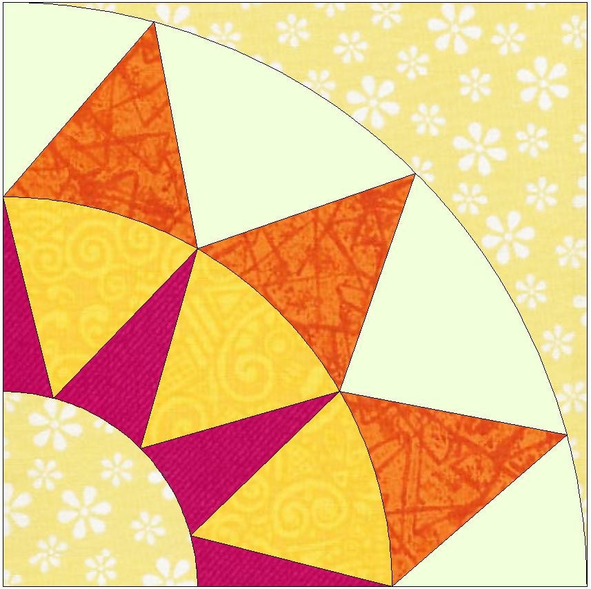 Rising Sun Quilt Paper Piece Foundation Quilting Block Pattern - Etsy