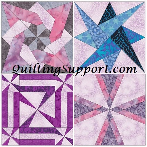 Star Quilt Set of 4 Template Quilting Block Patterns Set 2 PDF | Etsy