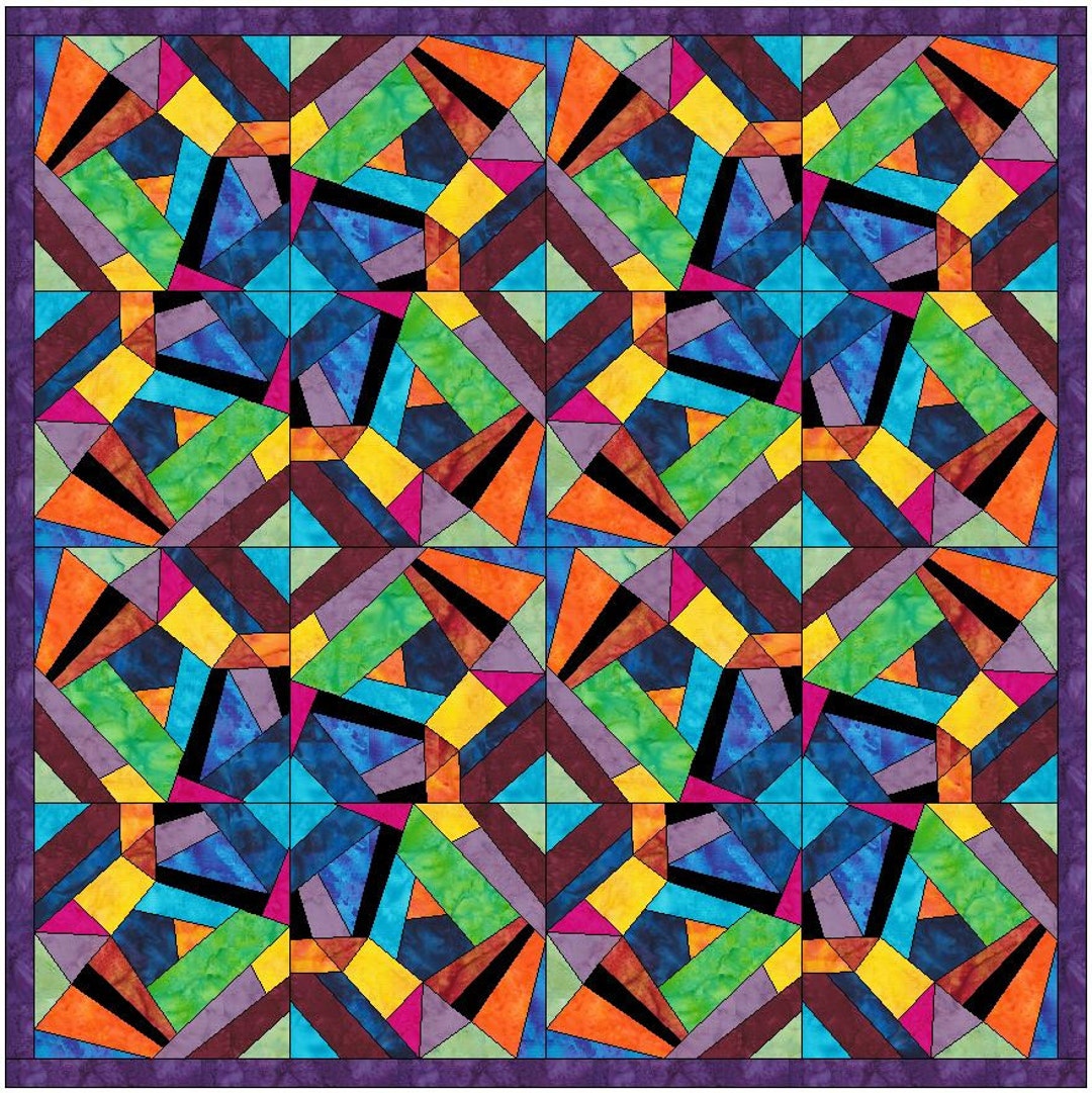 Complex Crazy Patch 5 Quilt Paper Foundation Piece Quilting Block ...