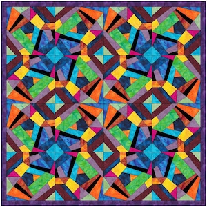 Complex Crazy Patch 5 Quilt Paper Foundation Piece Quilting Block ...