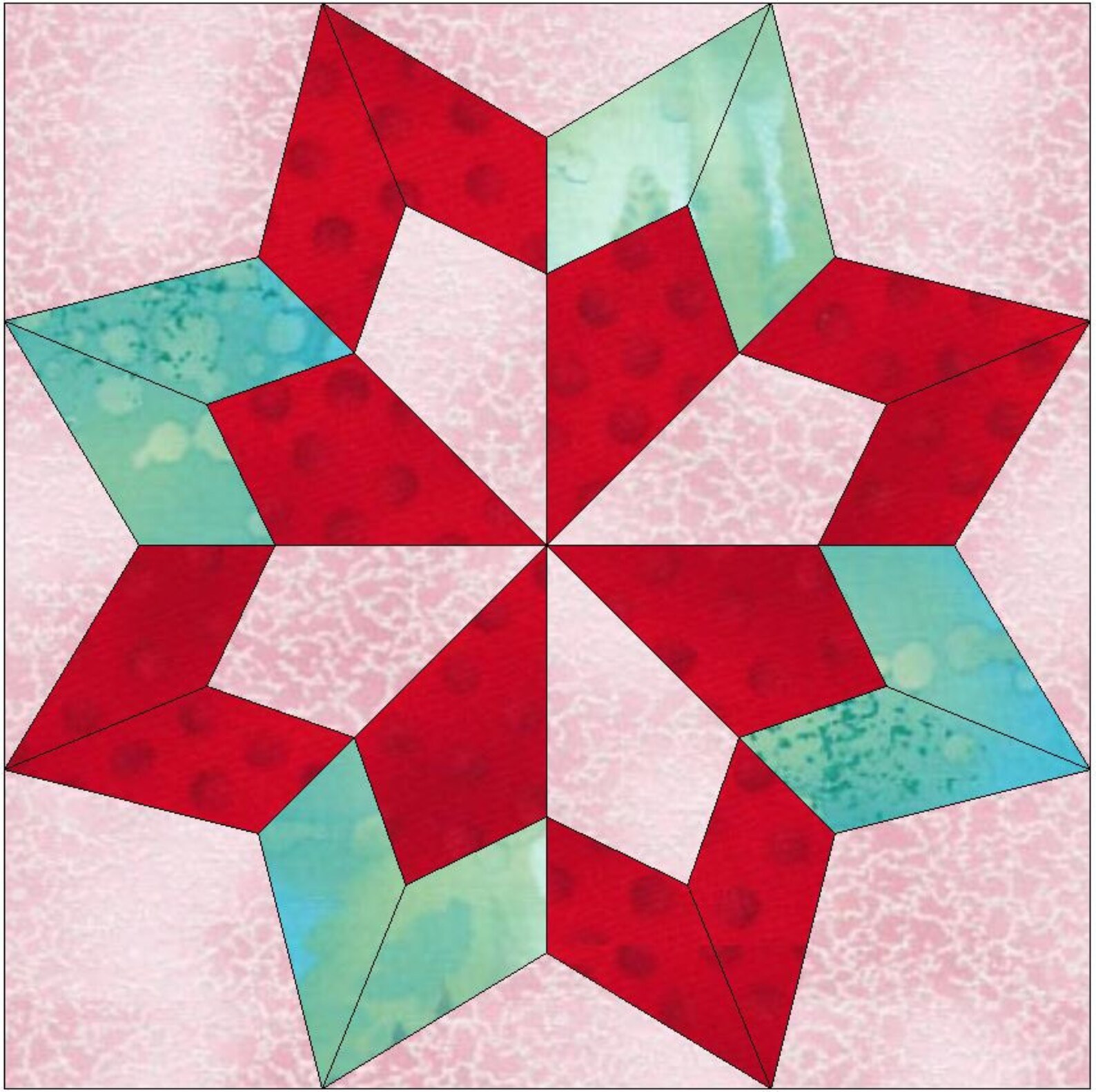 Double Star Template Quilting Block Pattern PDF | Etsy