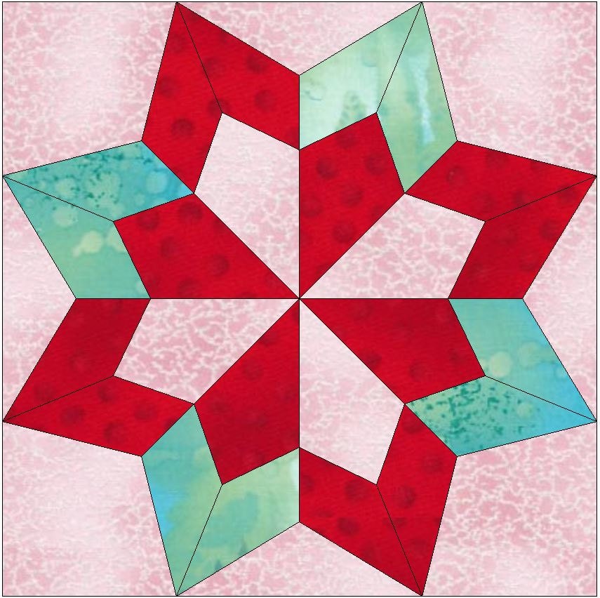 Double Star Template Quilting Block Pattern PDF | Etsy