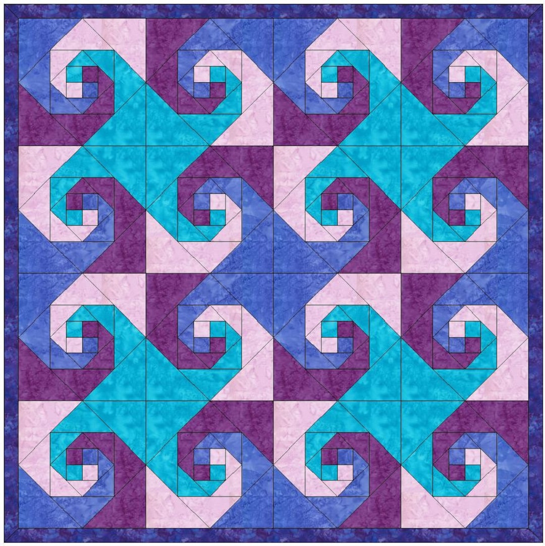 Snail Trail Chain Quilt 12 Inch Template Quilting Block Pattern PDF - Etsy