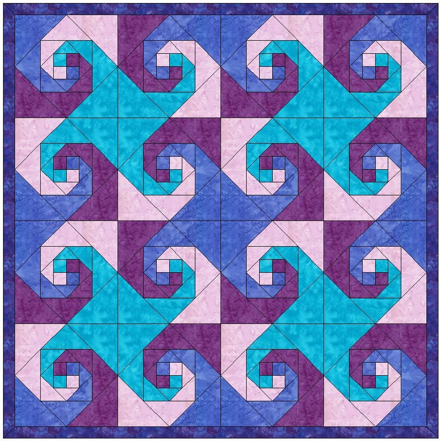 Snail Trail Chain Quilt Block Template Pattern PDF - Etsy