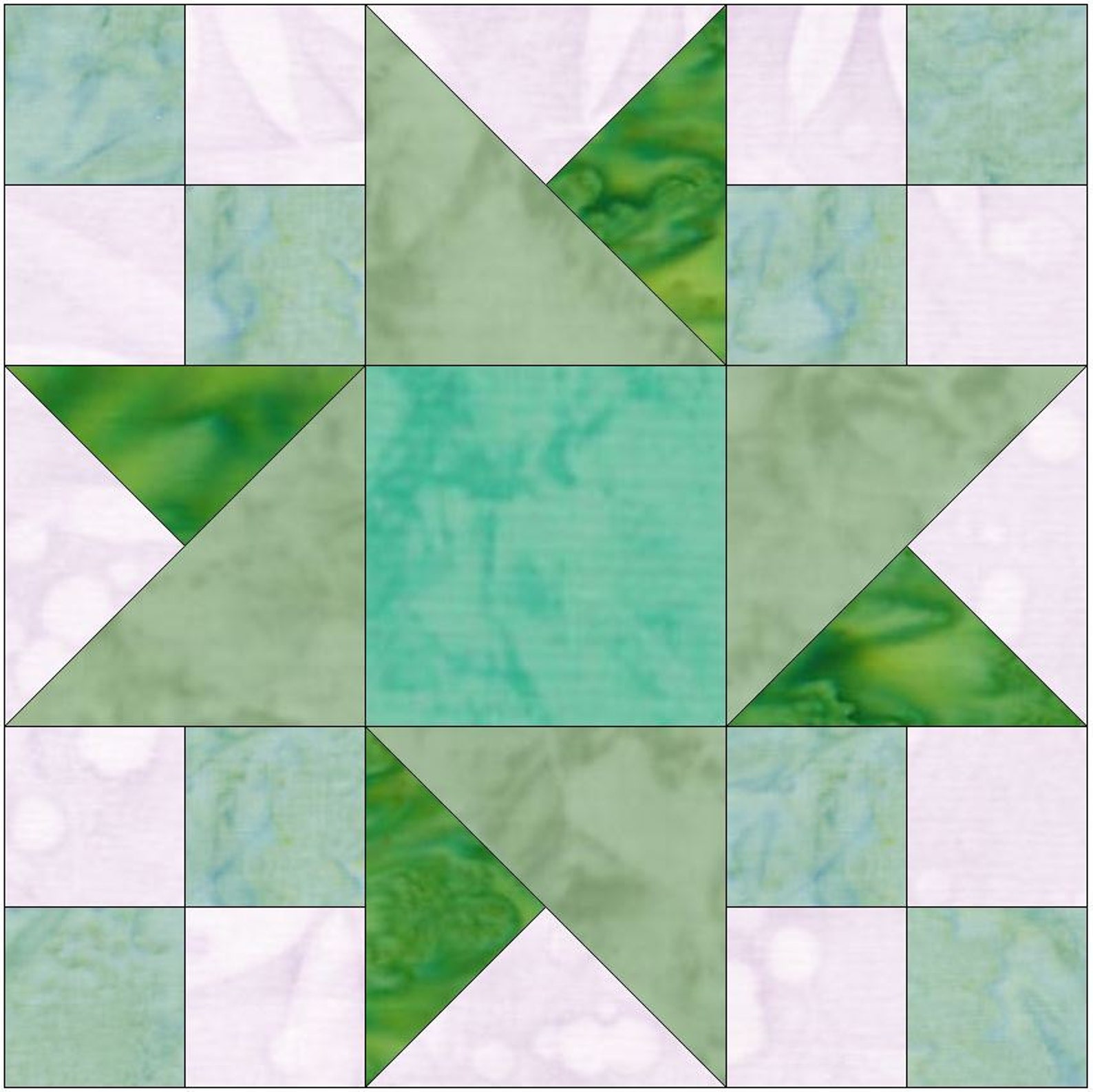 Key Lime Pie Star 15 Inch Block Template Quilting Block Pattern PDF - Etsy